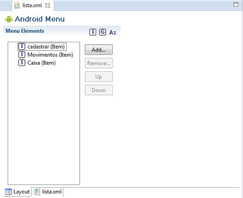 Android Trabalhando com Menus