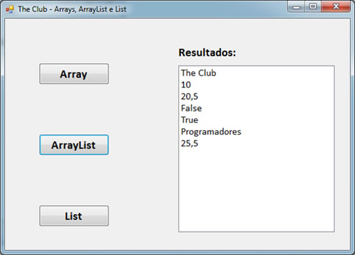 Linguagem C# - Arrays, ArrayList e List