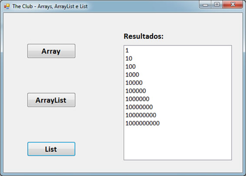 Linguagem C# - Arrays, ArrayList e List